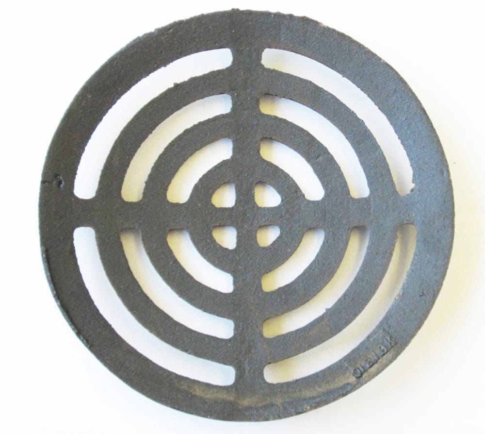 191mm Ø x 9mm Gully Grating Circular Grid Black Coated