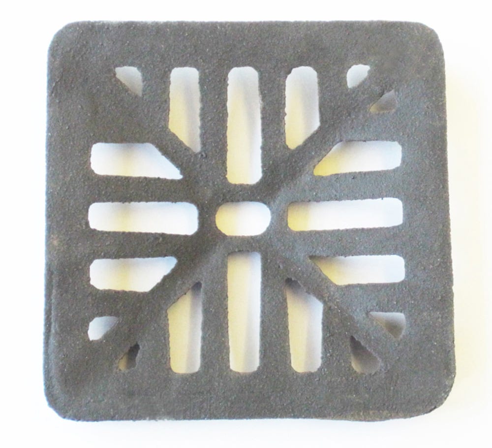 229mm x 229mm x 13mm Gully Grating Square Grid Black Coated