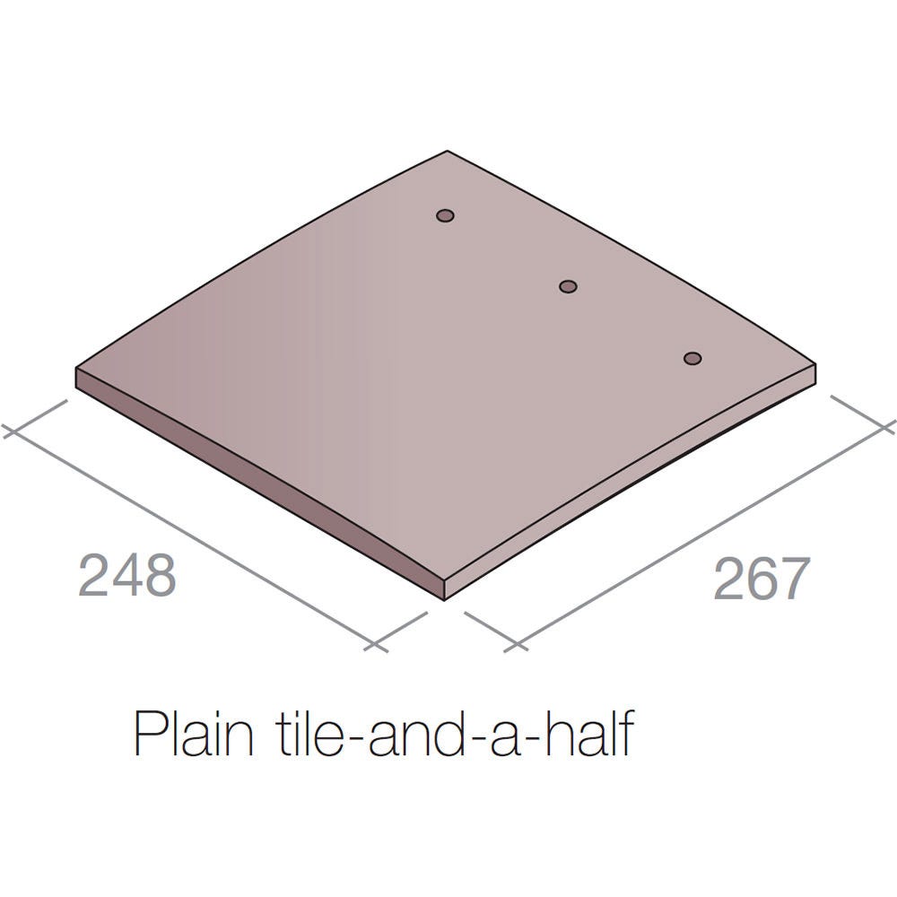 Marley Plain Gable Tile (Tile & A Half) Concrete Dark Red 248mm x 267mm