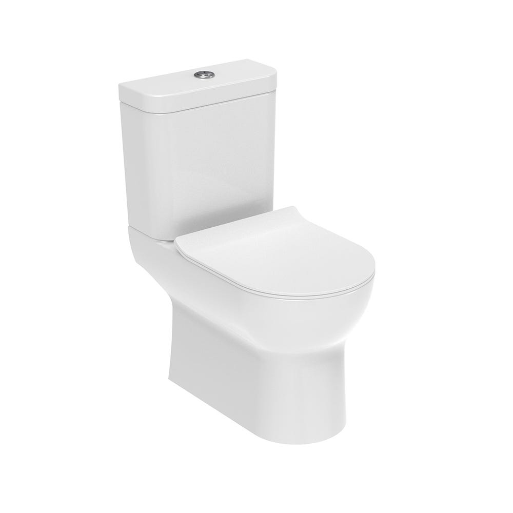 Saneux Air Close Coupled Rimless WC Pan with Cistern & Soft Close Seat