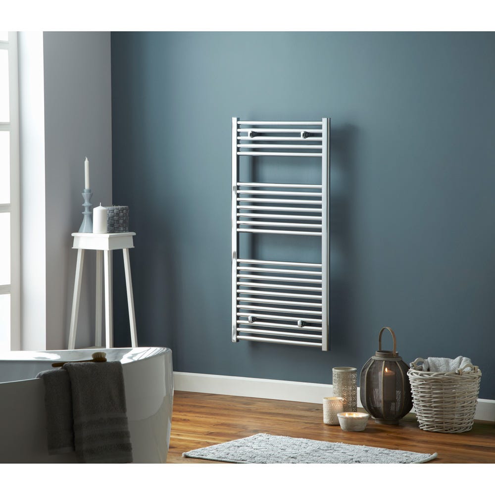 Towelrads Pisa Chrome Straight Towel Radiator 1200 x 600mm