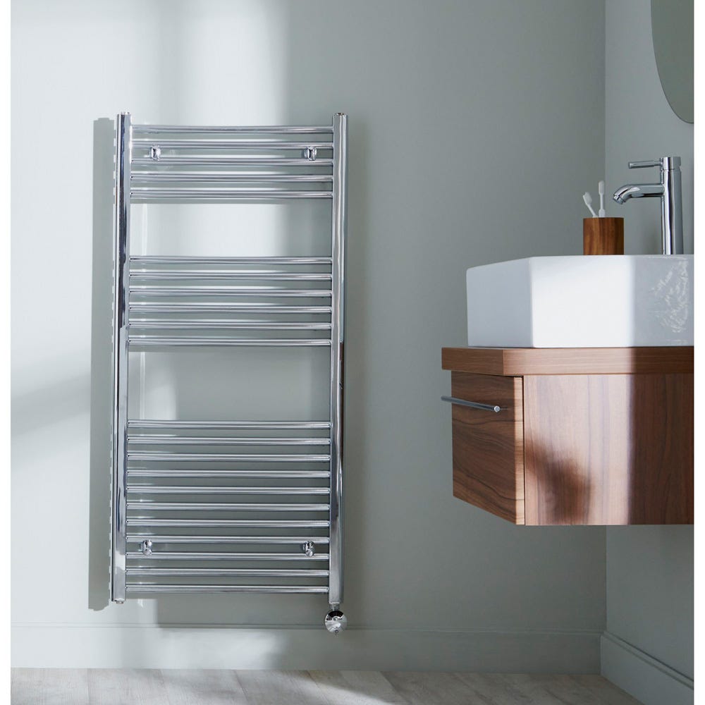 Towelrads Richmond Chrome Thermostatic Straight Towel Radiator 1186mm x ...
