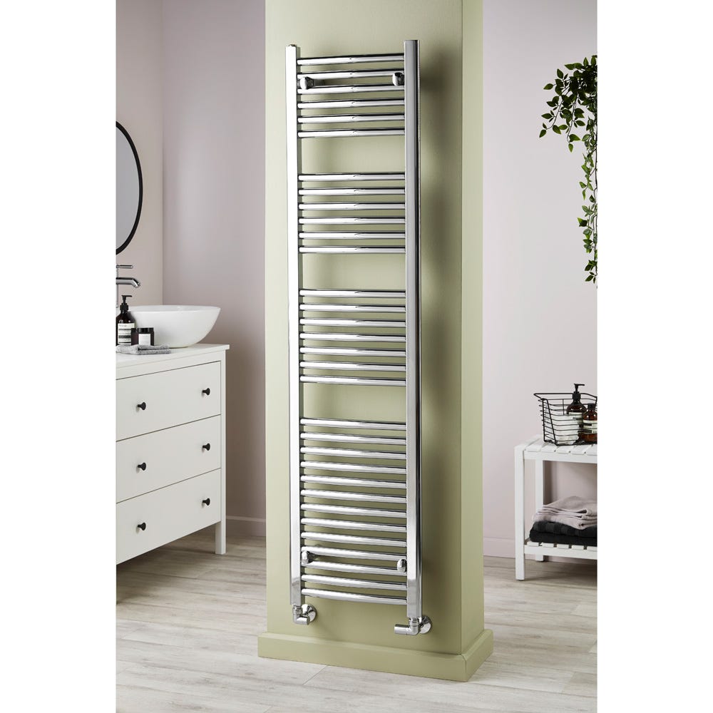 Towelrads Pisa Chrome Curved Towel Radiator 800 x 600mm