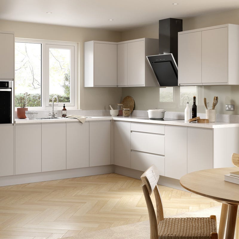 J Pull Kitchen Wall Unit 400mm Ultra Matt Light Grey