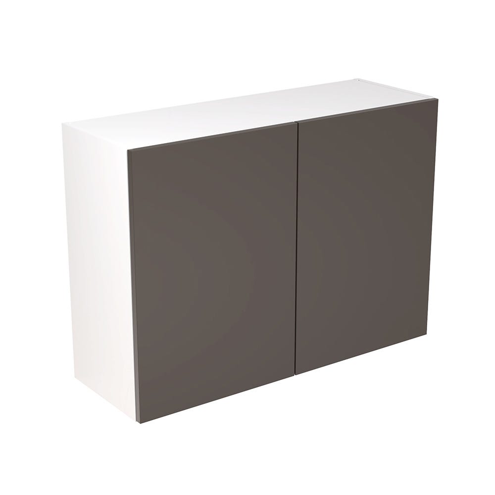 Slab Kitchen Wall Unit 1000mm Gloss Graphite