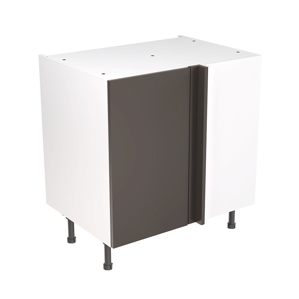 Slab Kitchen Blind Corner Base Unit 800mm Gloss Graphite