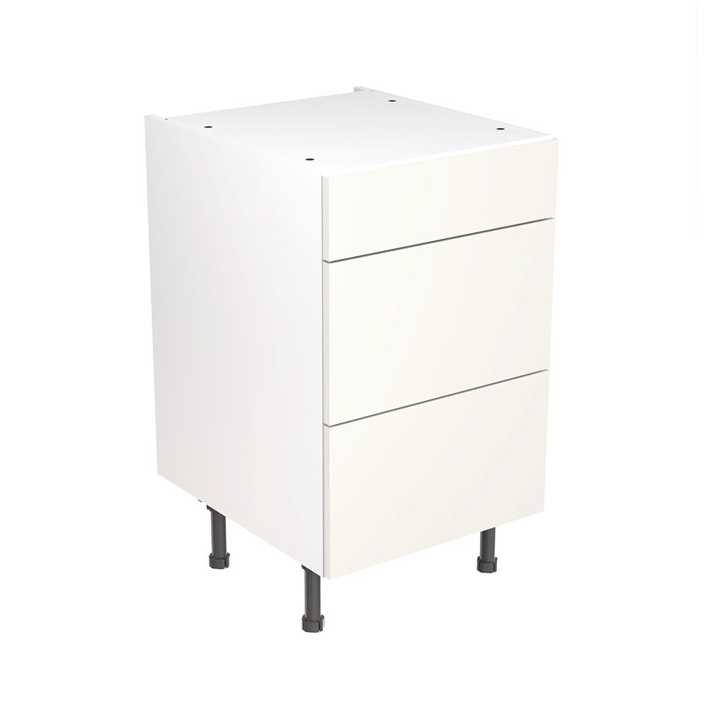 Value Slab 3 Drawer Base Unit 500mm Matt White