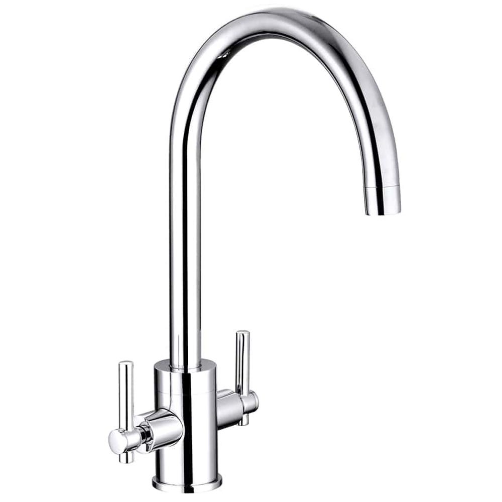 Trisen Avara Twin Lever Kitchen Mixer Tap Chrome