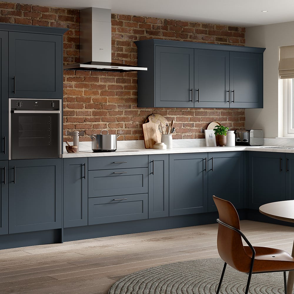 Shaker Tall Double Oven Housing Unit Ultra Matt Indigo Blue