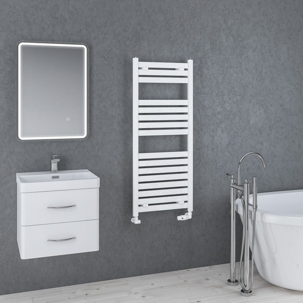 Eastbrook Staverton White Towel Radiator 1200 x 500mm
