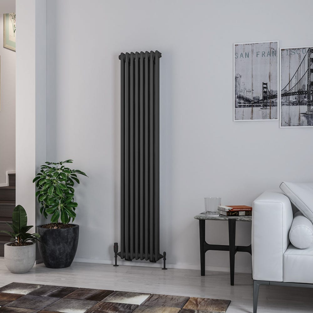 Eastbrook Rivassa Matt Anthracite 2 Column Radiator 1800 x 383mm