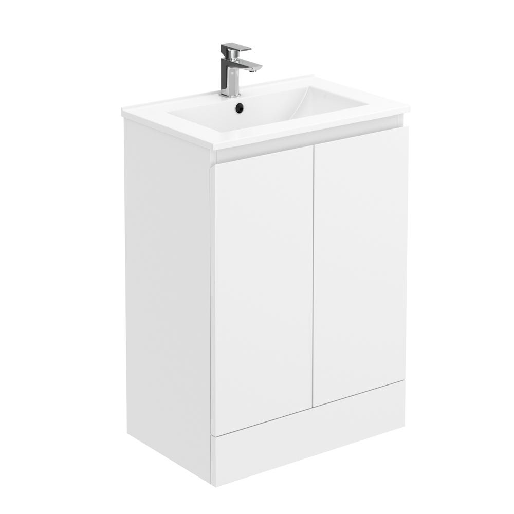 Halite 600mm White Vanity Unit with Basin