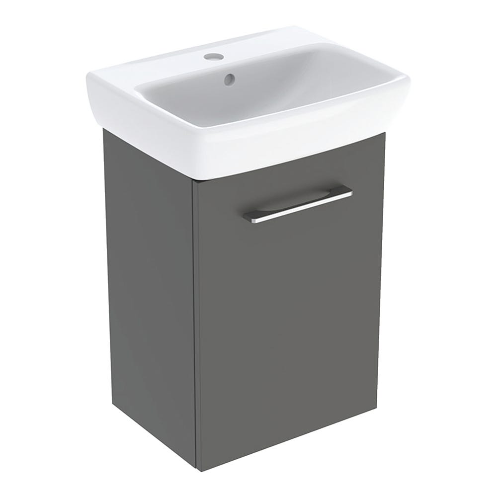 Geberit Selnova Square 450mm Basin & Cabinet Set Lava