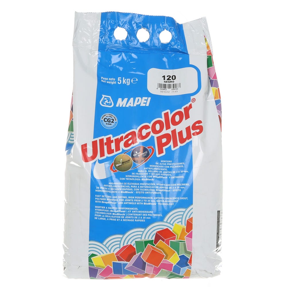 Mapei Ultracolor Plus Black (120) Fast Set Water Repellent Tile Grout 5Kg