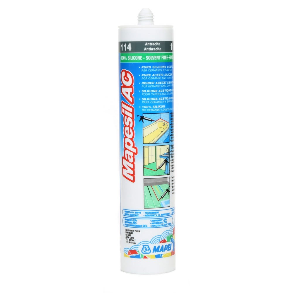 Mapei Mapesil AC Anthracite (114) Silicone Sealant 310ml