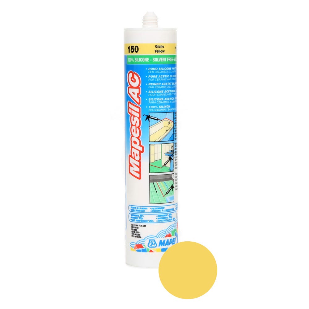 Mapei Mapesil AC Yellow (150) Silicone Sealant 310ml