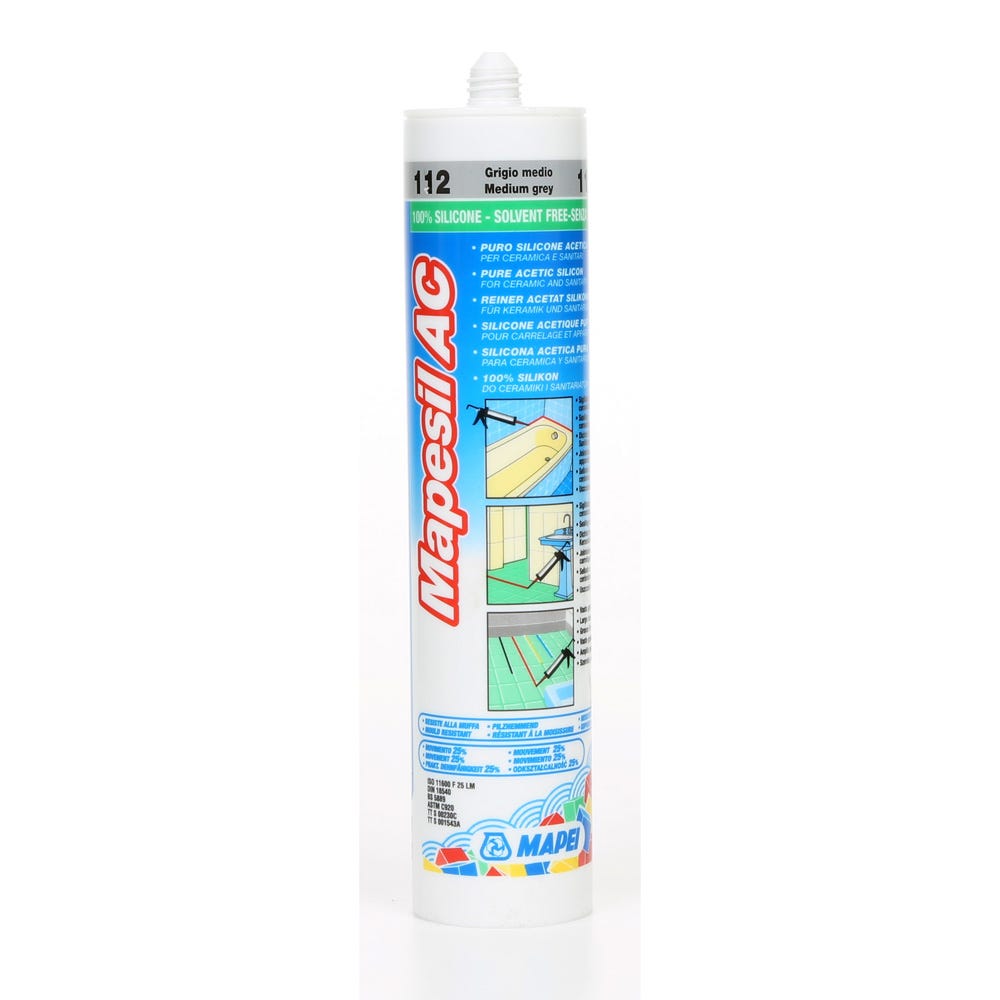 Mapei Mapesil AC Medium Grey (112) Silicone Sealant 310ml