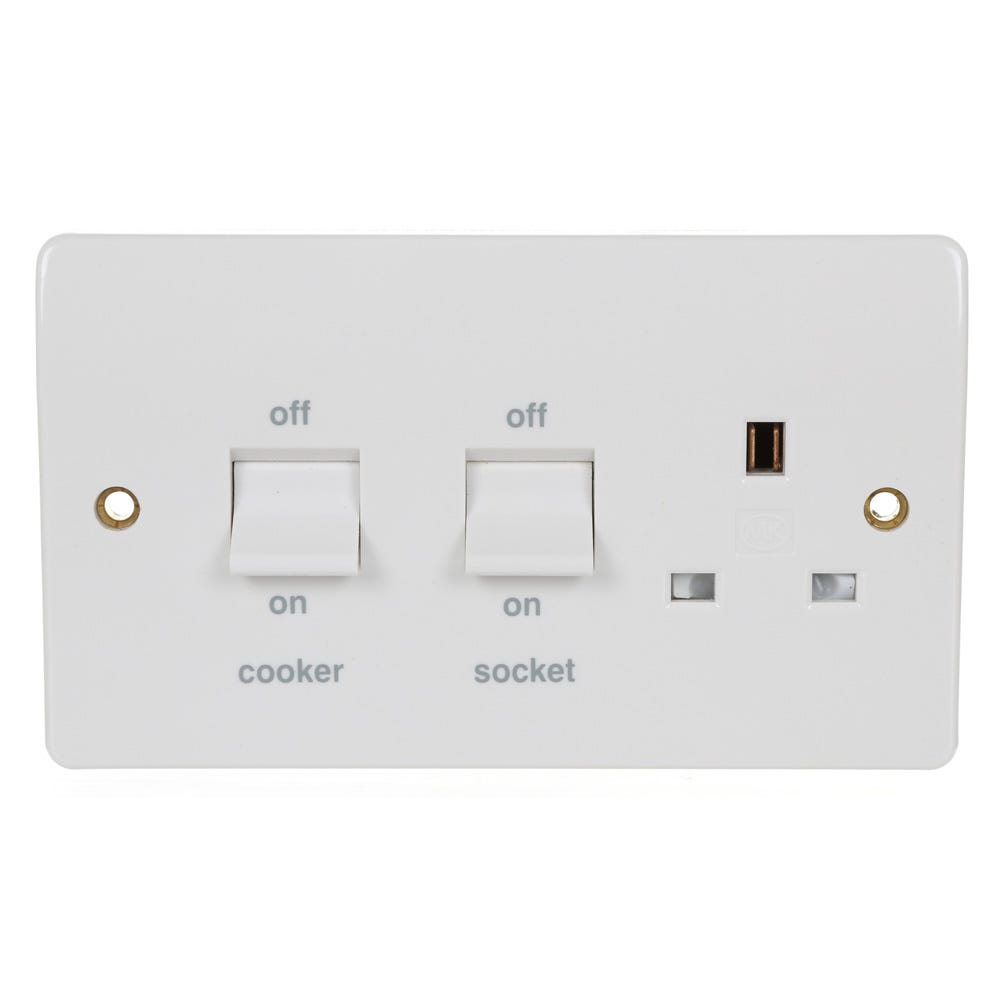 MK 45A DP Cooker Switch & 13A Switched Socket K5060WHI