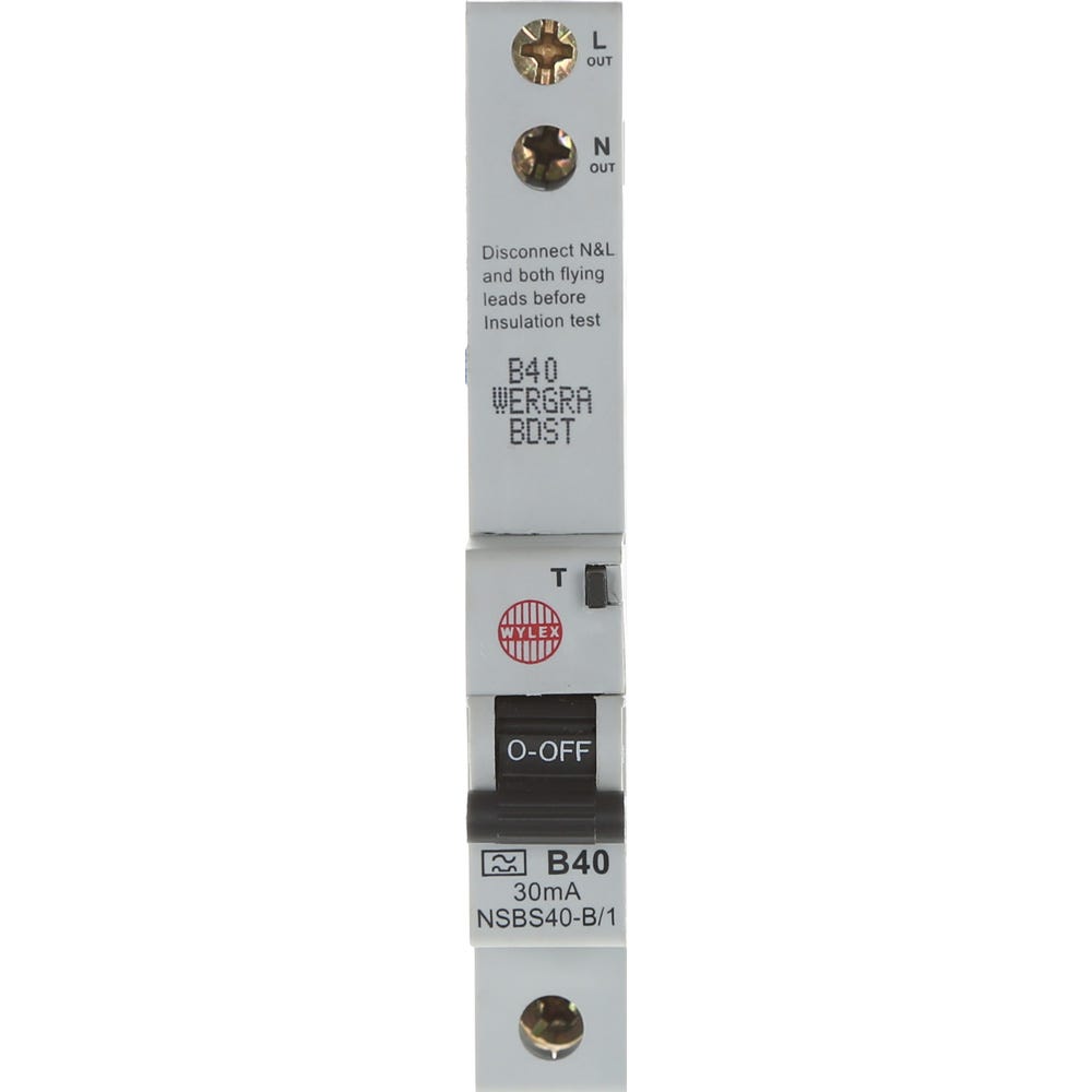 Wylex RCBO Single Pole Single 40A 30mA Module B NHXS1B40