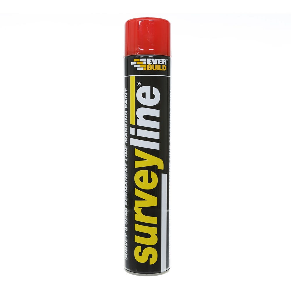 Everbuild Surveyline Site Spray Paint Red 700ml