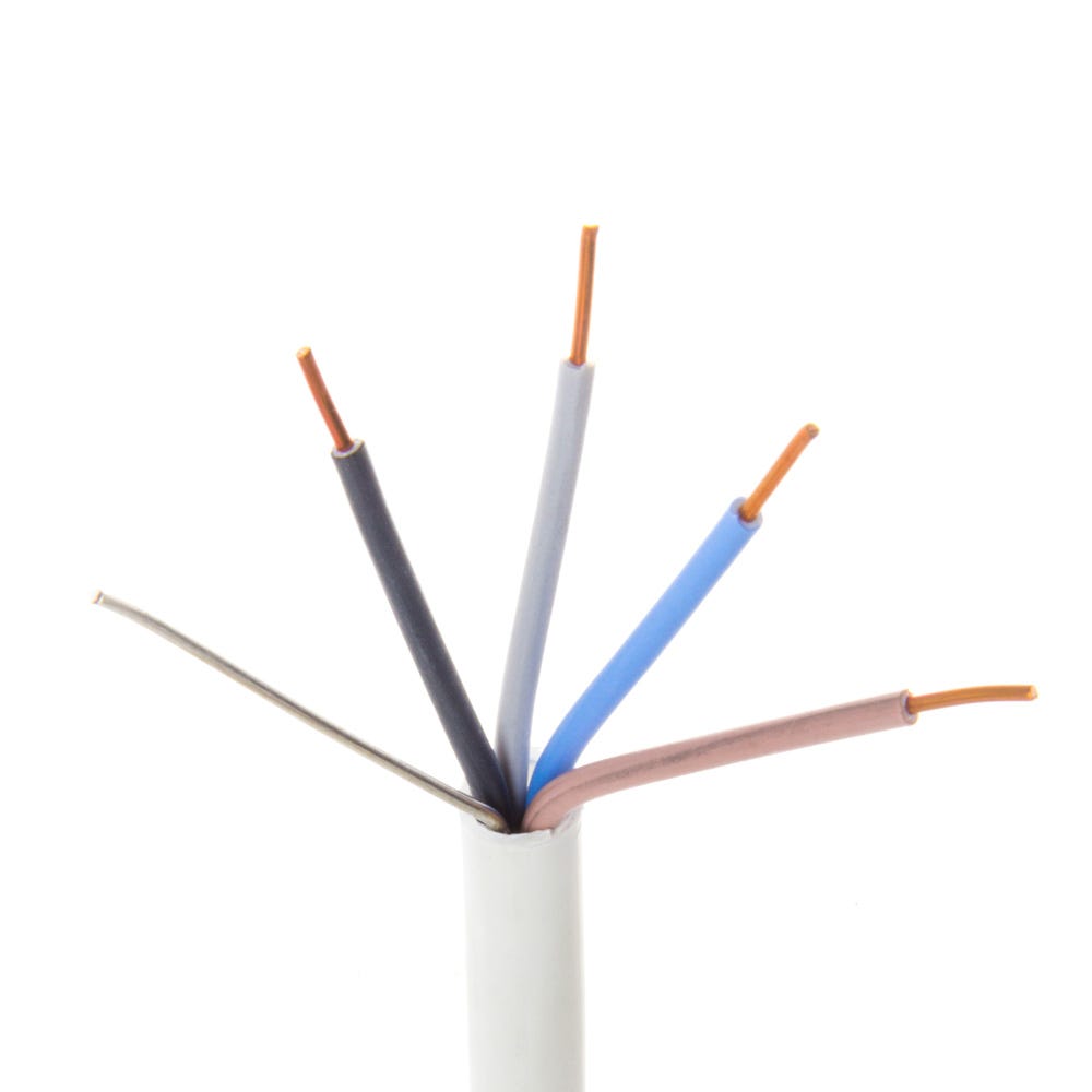 1.5mm Jayflame 4 Core Cable White 100m Drum