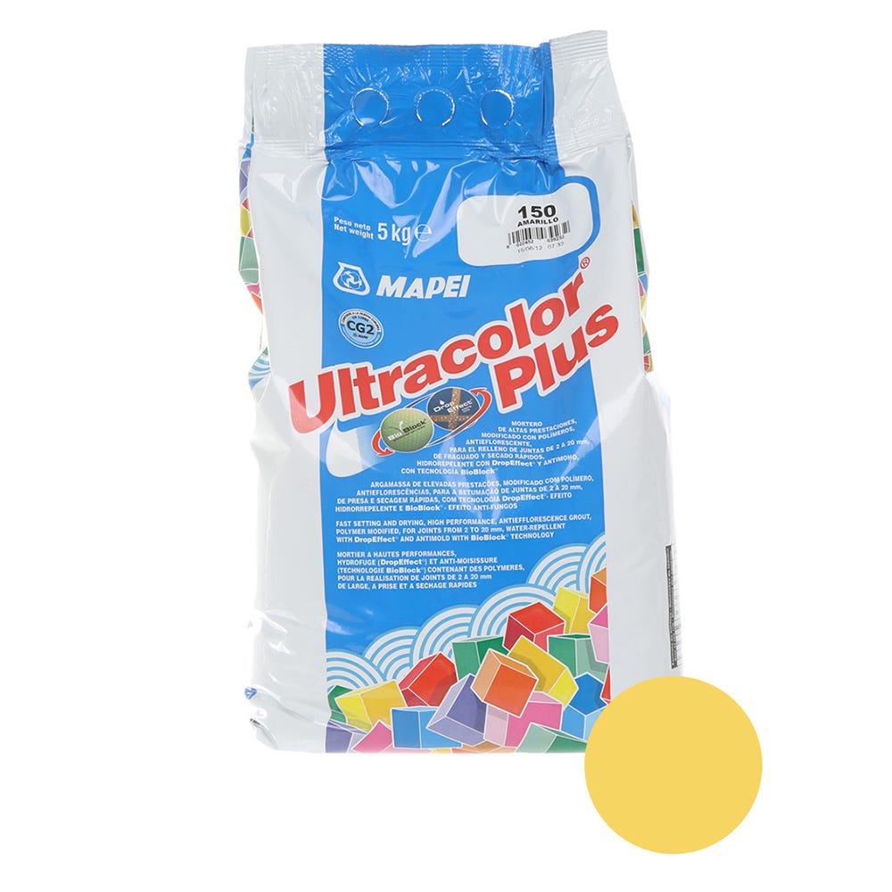 Mapei Ultracolor Plus Yellow (150) Fast Set Water Repellent Tile Grout 5kg