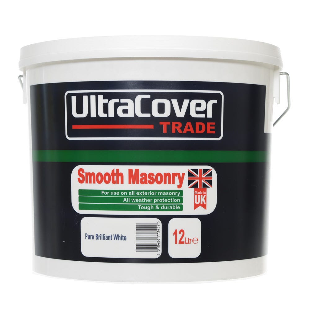 UltraCover Trade Smooth Masonry Paint Pure Brilliant White 12L