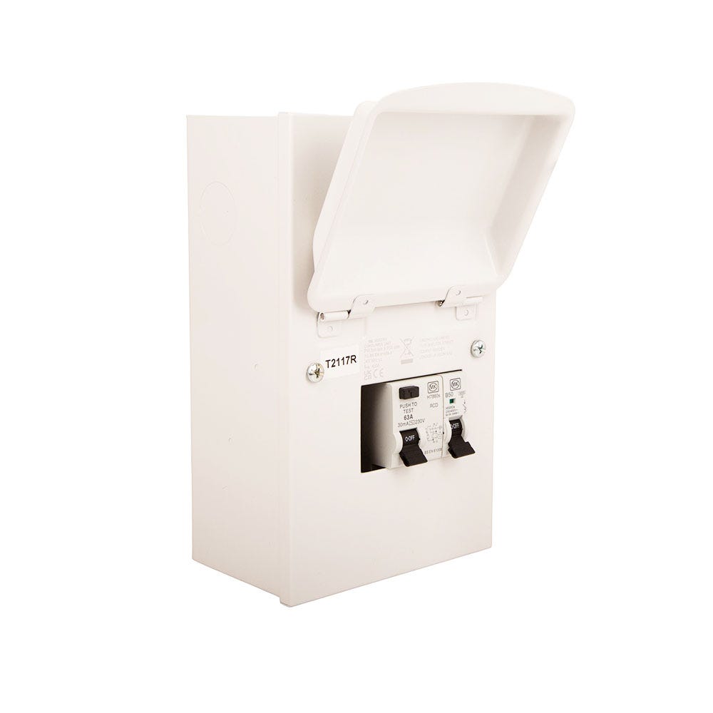 MK Sentry 4 Way Populated Metal Consumer Unit (Shower)