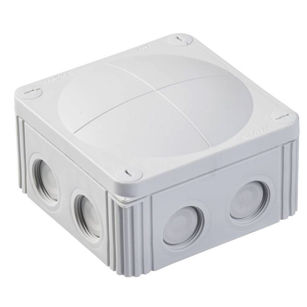 Wiska Junction Box IP66/IP67 Black with 5 Pole Terminal Block 110 x 110 ...