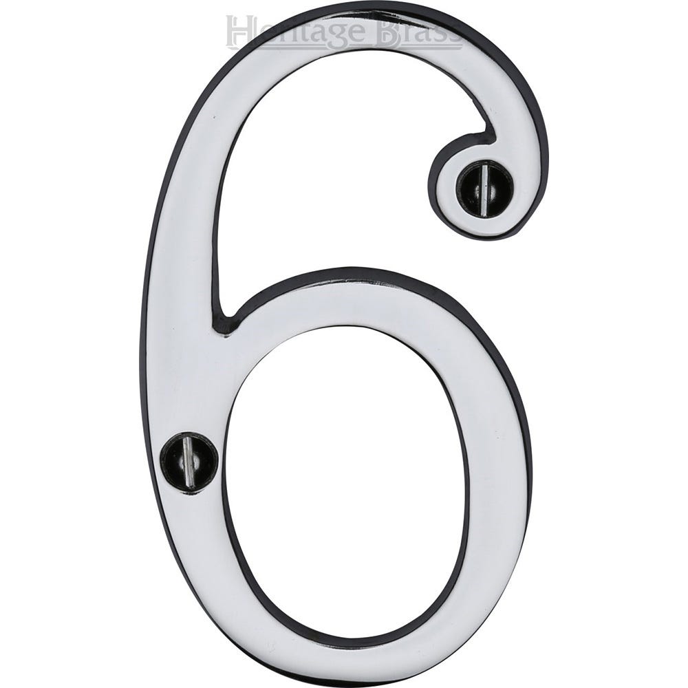 Heritage Brass Number Six in Polished Chrome