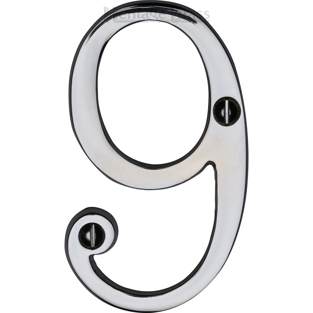 Heritage Brass Number Nine in Polished Chrome