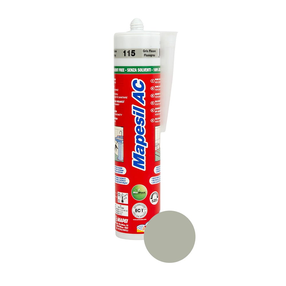 Mapei Mapesil AC River Grey (115) Silicone Sealant 310ml