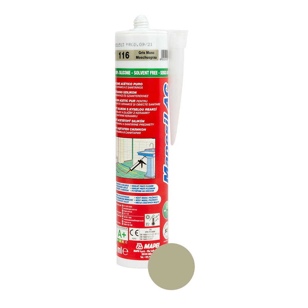 Mapei Mapesil AC Musk Grey (116) Silicone Sealant 310ml