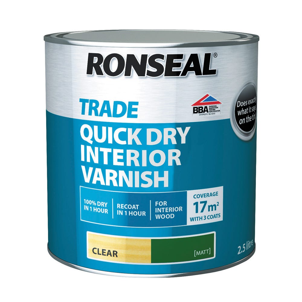 Ronseal Trade Quick Dry Interior Varnish Clear Matt 2.5L