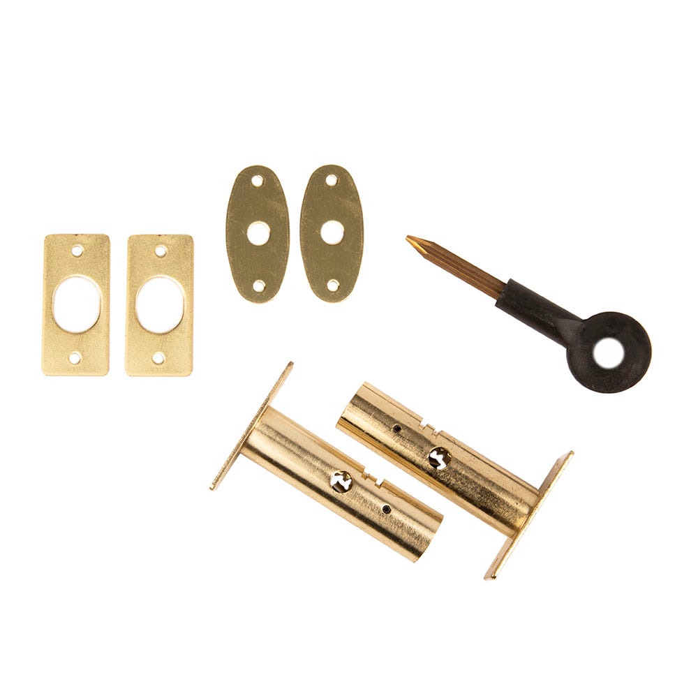 Rack Bolt 60mm Brass Twin Pack