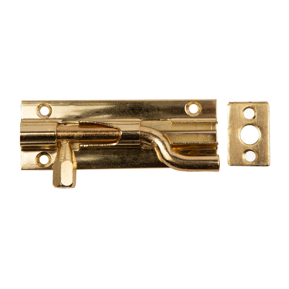 Necked Barrel Bolt 76 x 25mm Brass Stainless Steel