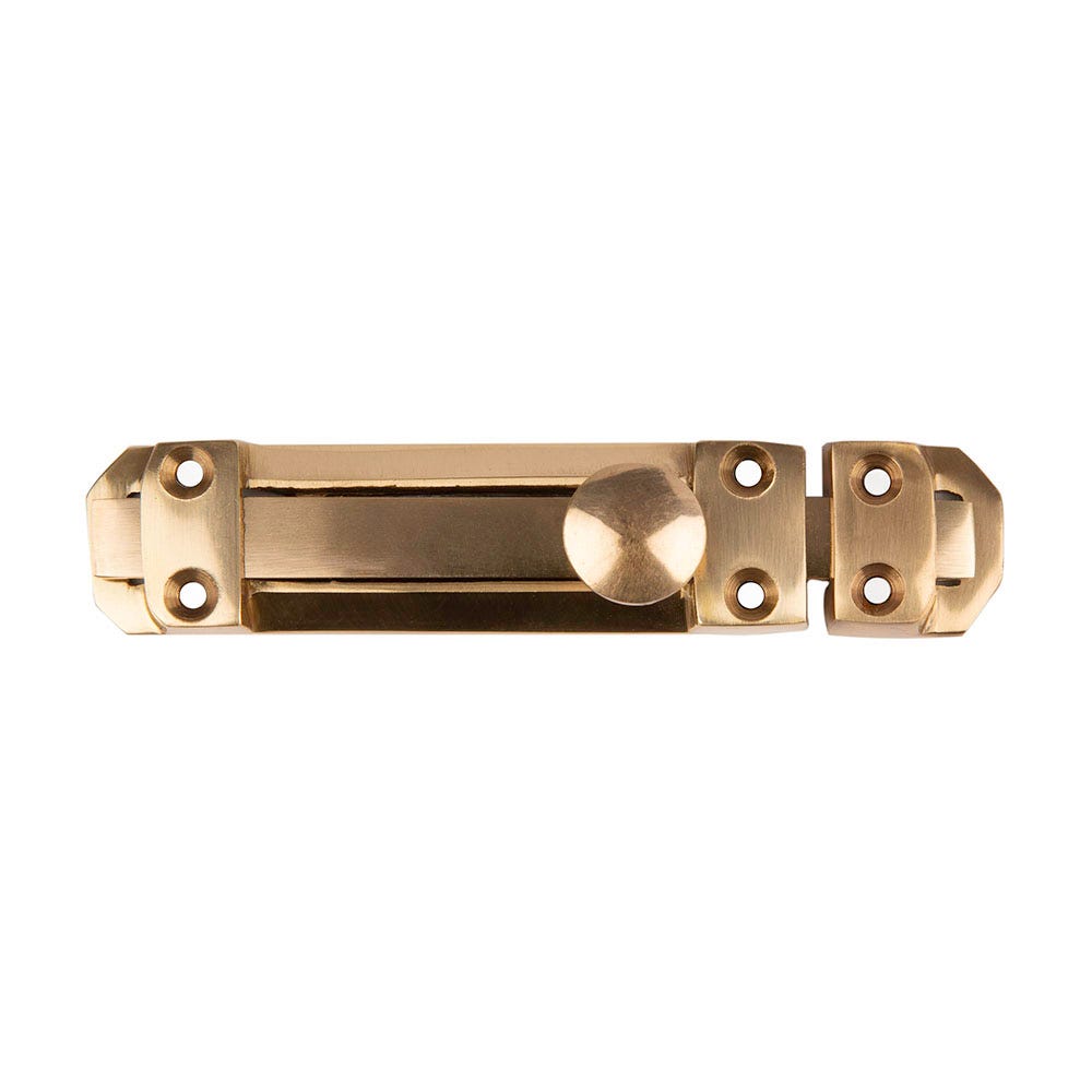 Top Slide Bolt 100mm Polished Brass