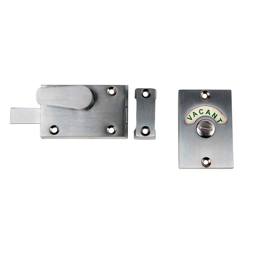 Slide Bolt With Indicator Set Satin Chrome