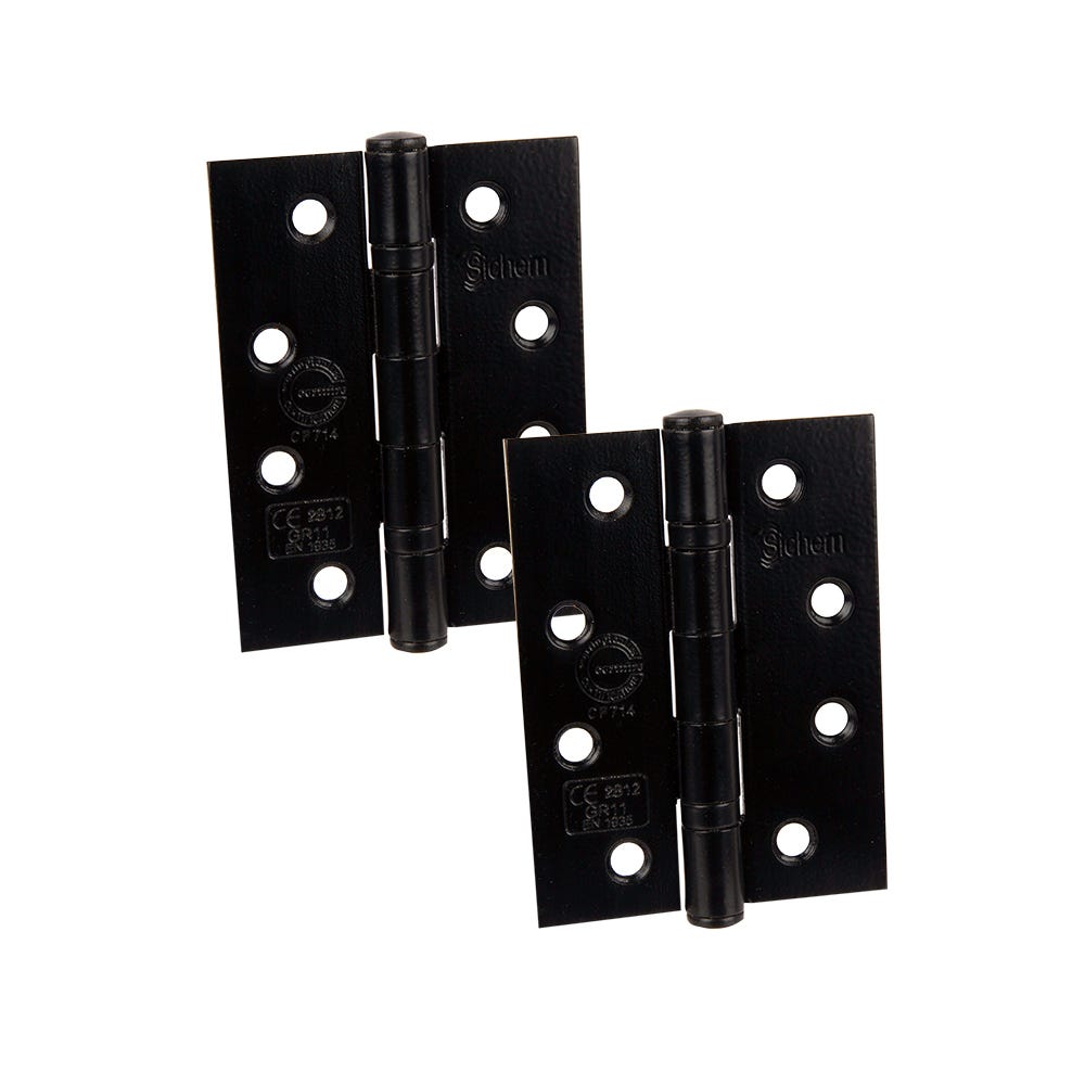 Ce11 Steel BB Hinges 100 x 76mm Matt Black Pair