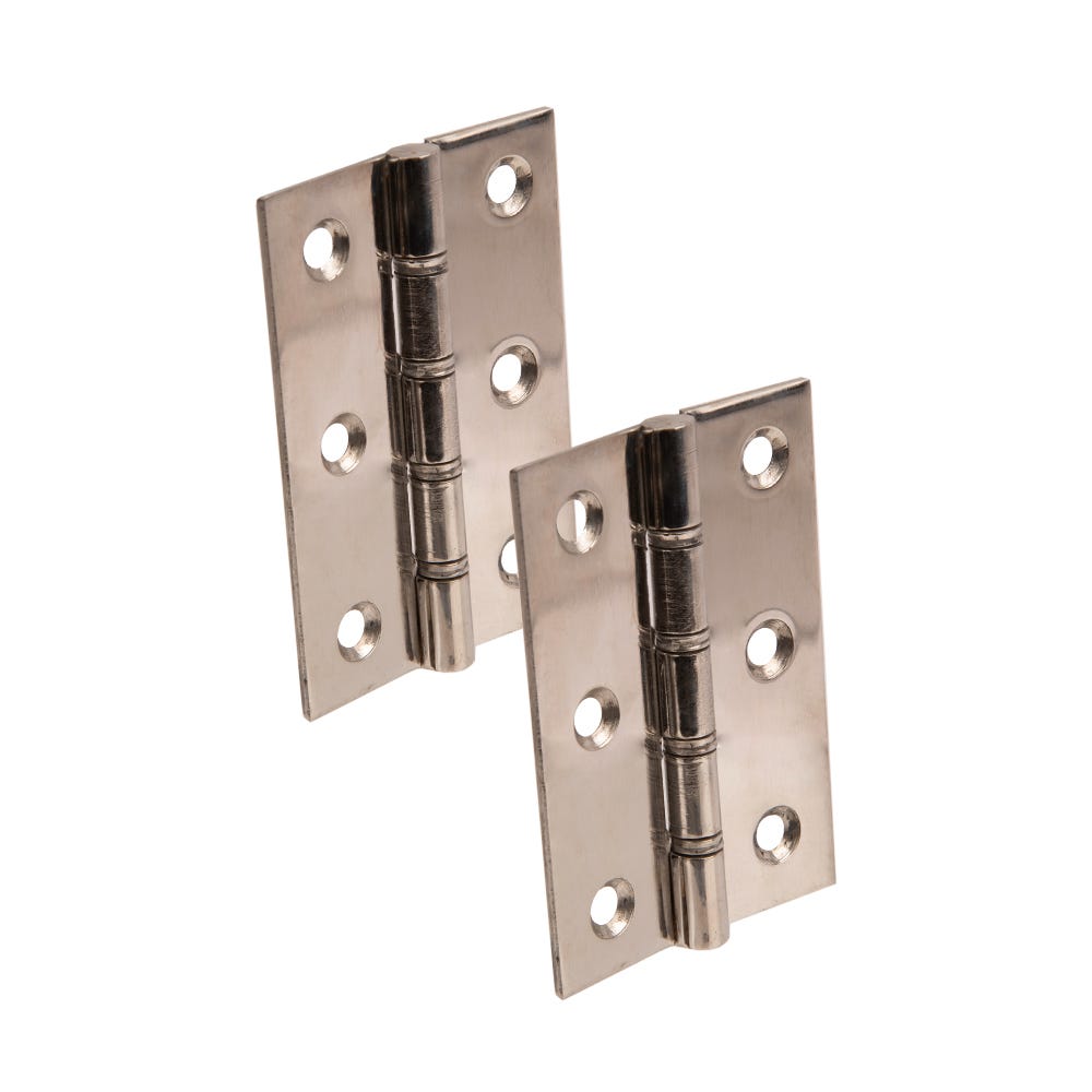 Stainless Steel Washered Butt Hinges 76 x 51mm Polished Chrome Pair