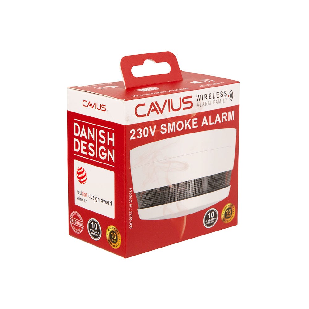 Kidde Cavius RF Mains Powered Smoke Alarm with 10 Year Lithium Battery ...