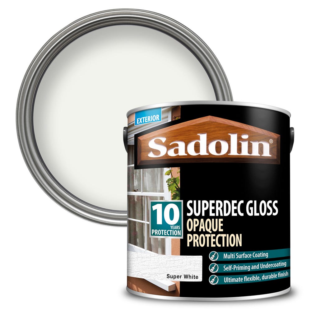 Sadolin Superdec Opaque Wood Protection Super White 2.5L
