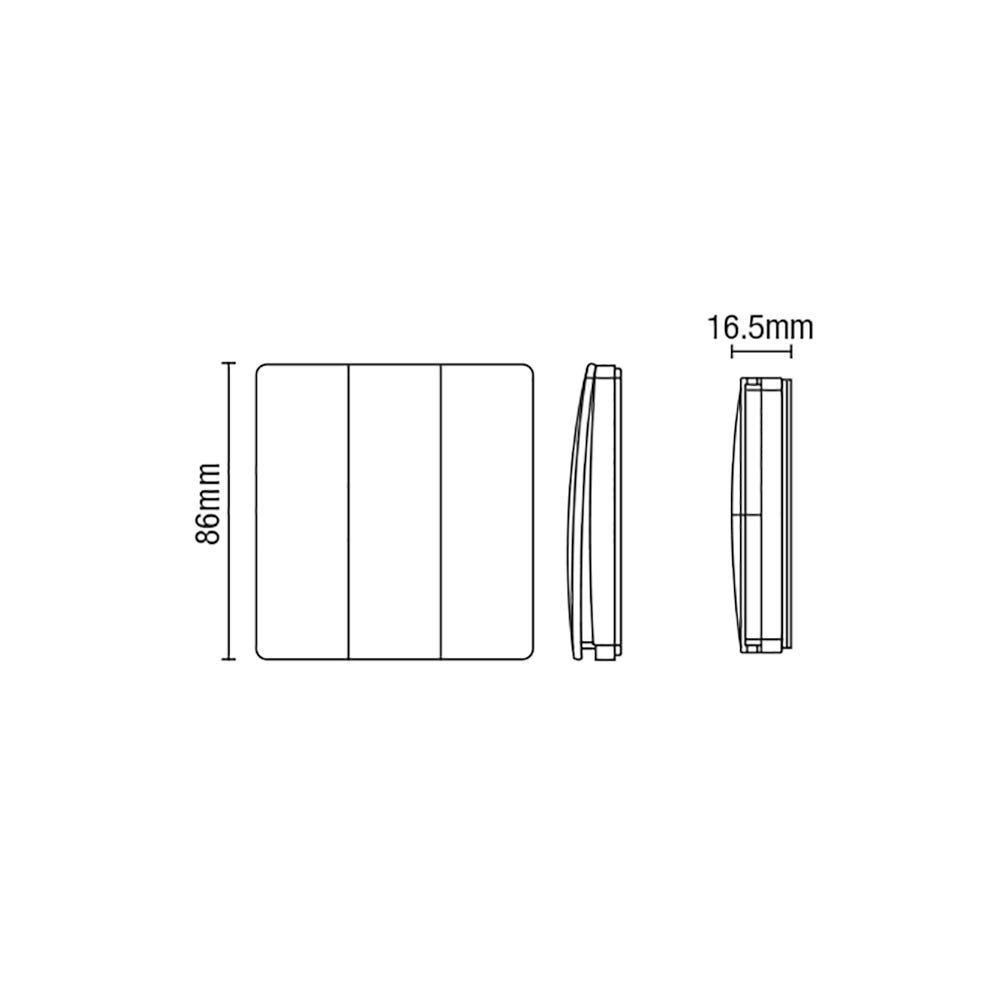 Culina Konect 3 Gang 3 Way IP42 Kinetic Switch Matt White CUL-40035