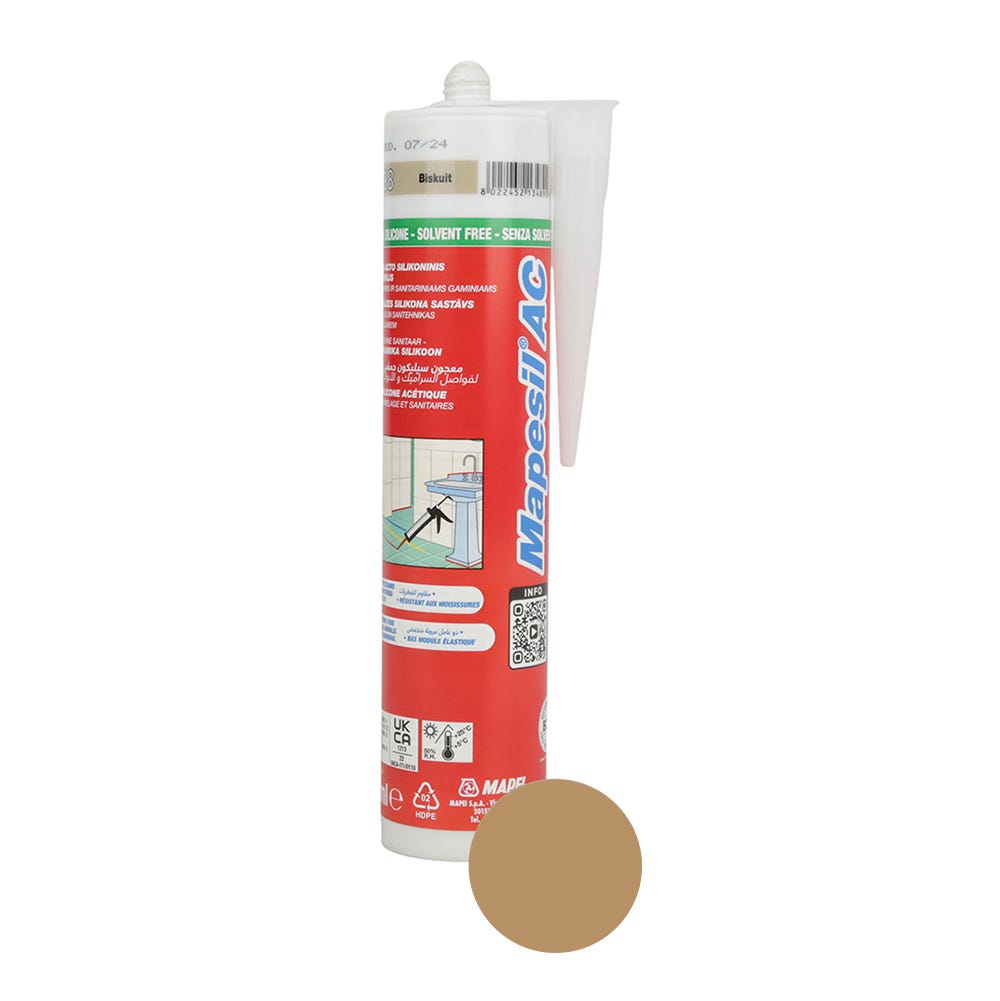 Mapei Mapesil AC Biscuit (188) Silicone Sealant 310ml