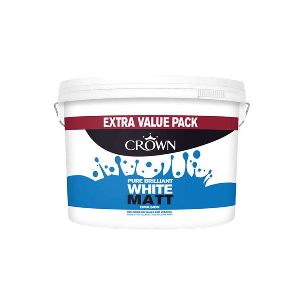Crown Trade Emulsion Paint Matt Brilliant White 7.5L