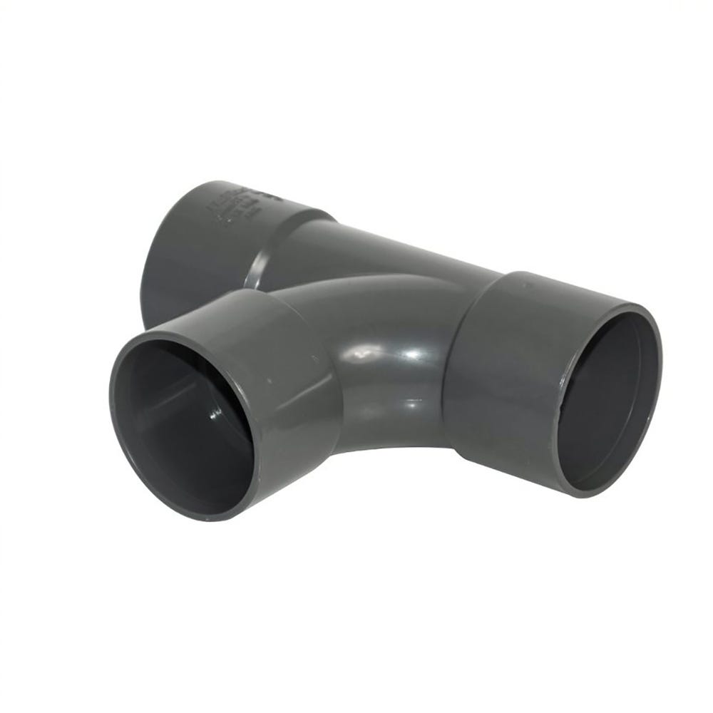 50mm FloPlast ABS Solvent Waste Equal Tee Grey