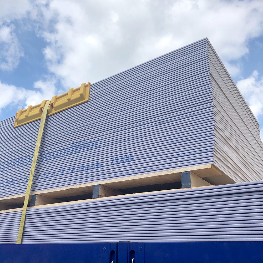 12.5mm British Gypsum Gyproc SoundBloc Plasterboard Tapered Edge 2400mm ...