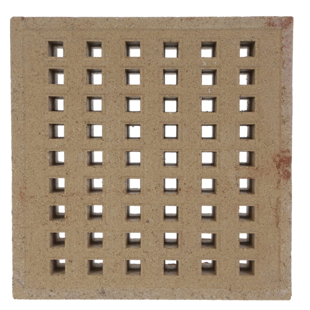 215mm x 140mm x 50mm Redbank Clay Square Hole Air Brick Buff
