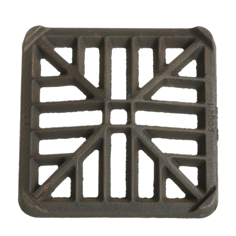 120mm x 120mm x 13mm Gully Grating Square Grid Black Coated