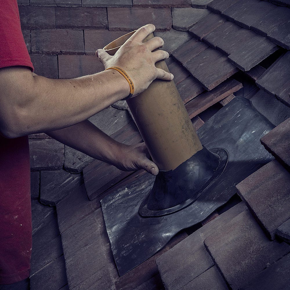 450mm x 450mm Flexible Lead Weathering Slate For Flat Roofs 0-20°